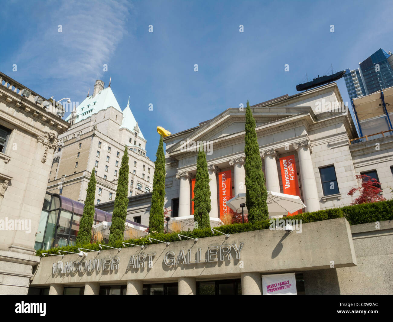 Robson Square and Vancouver Art Gallery, Vancouver, BC,Canada Stock ...