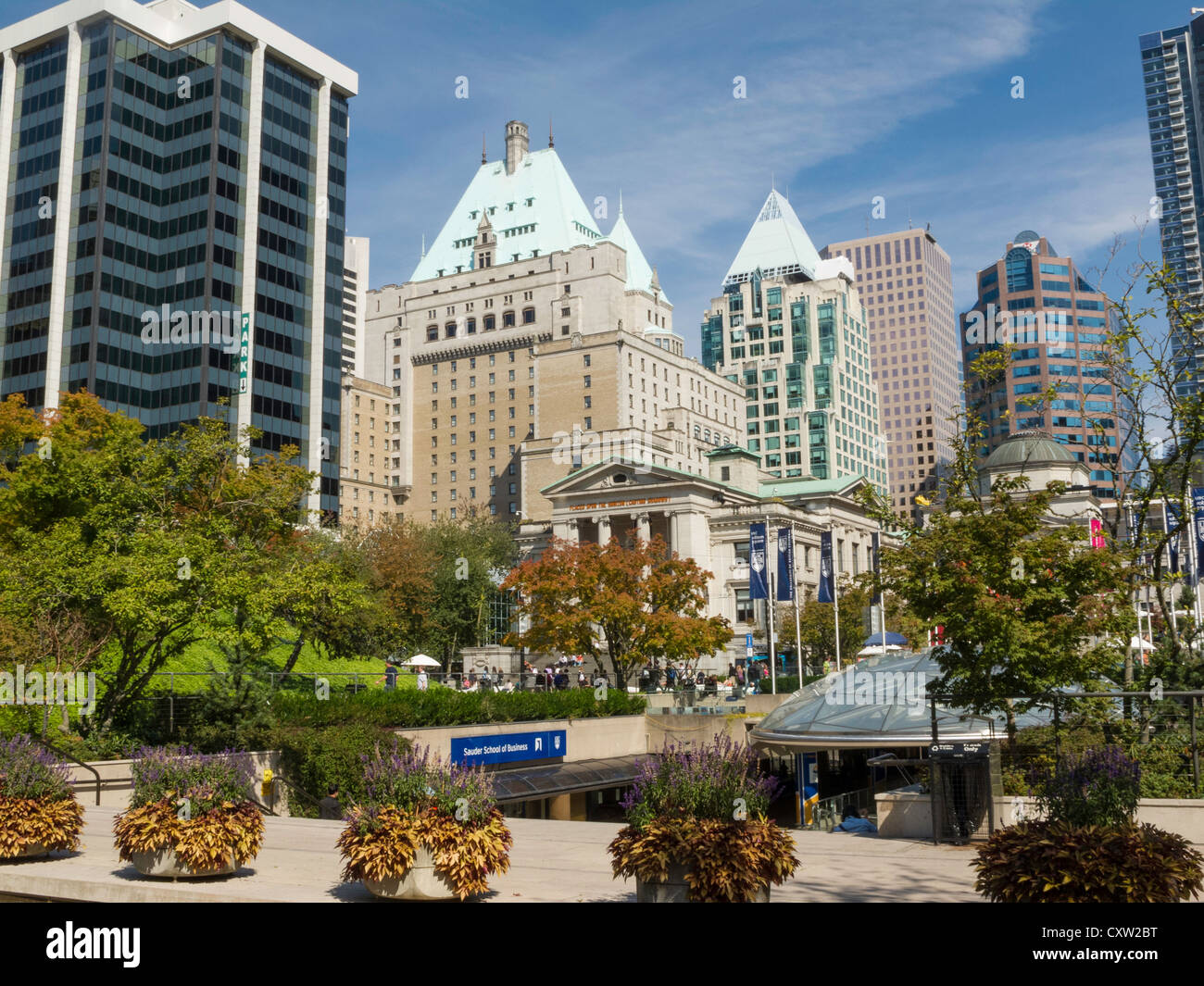 Robson Square and Vancouver Art Gallery, Vancouver, BC,Canada Stock ...
