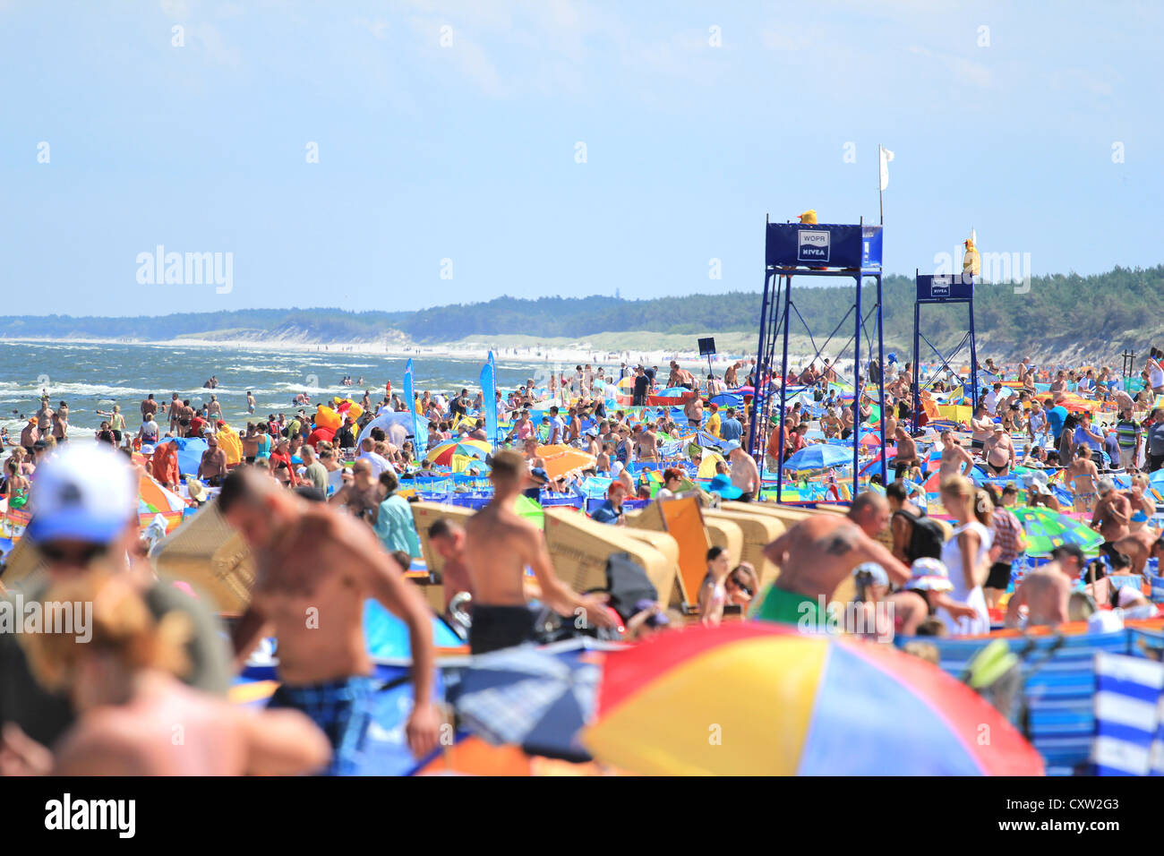 Crowded beach in Leba, Baltic coast, Poland Stock Photo - Alamy