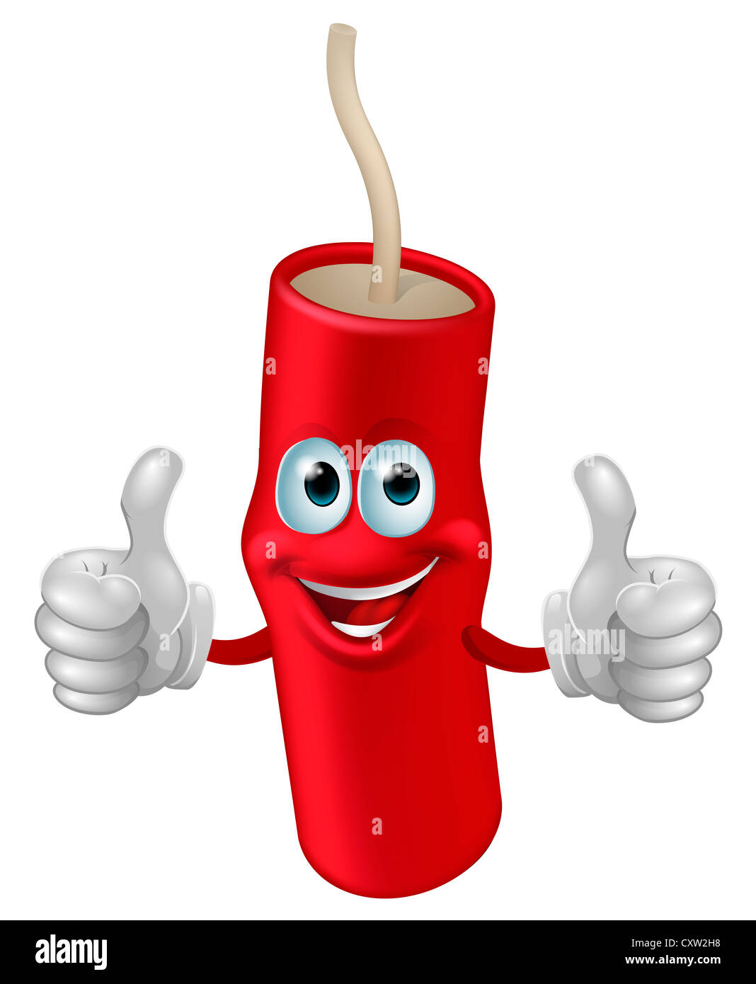 Cartoon cute happy firework man giving a double thumbs up Stock Photo ...