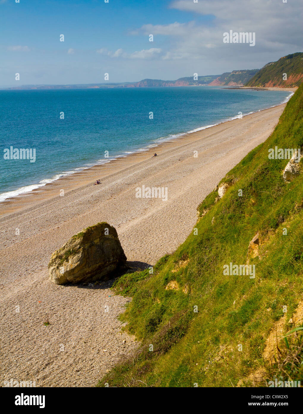 Branscombe beach and Devon coast part of the South West coastal path ...