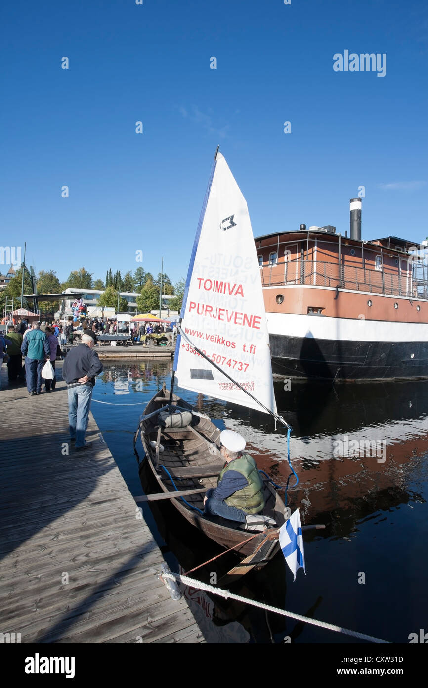 Rowboat converted into a sailing boat hi-res stock photography and ...