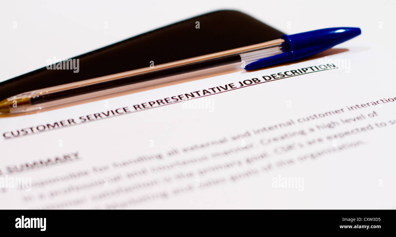 Job description hi-res stock photography and images - Alamy