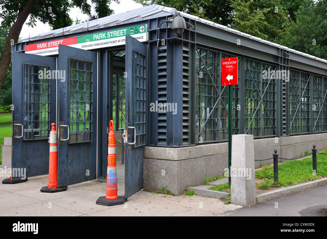 Boston Subway entrance, Massachusetts, USA Stock Photo - Alamy