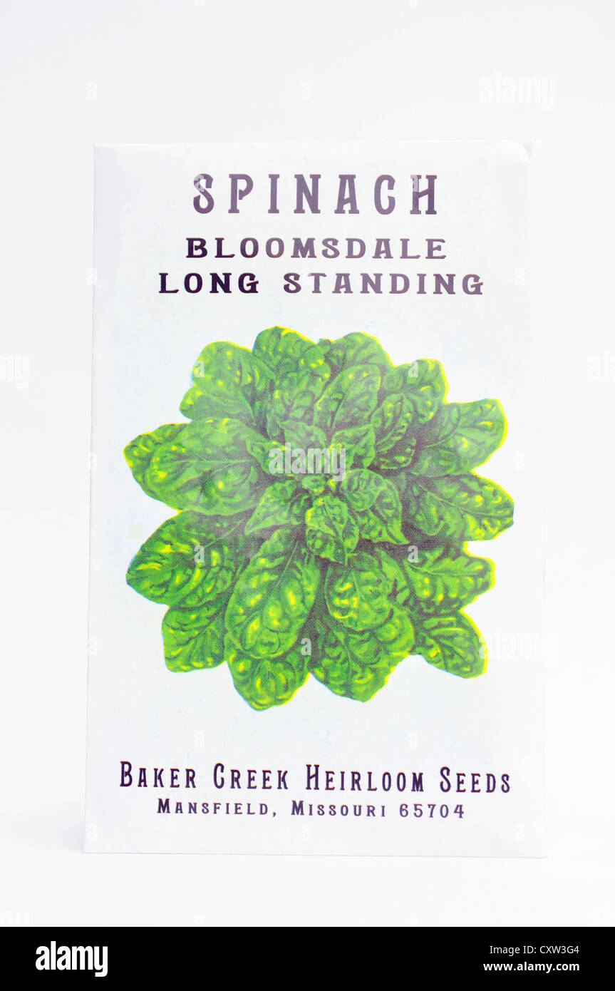 Seed packet - spinach Stock Photo - Alamy