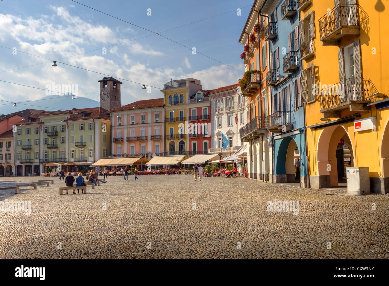 the center of Locarno, Ticino: the Piazza Grande Stock Photo - Alamy