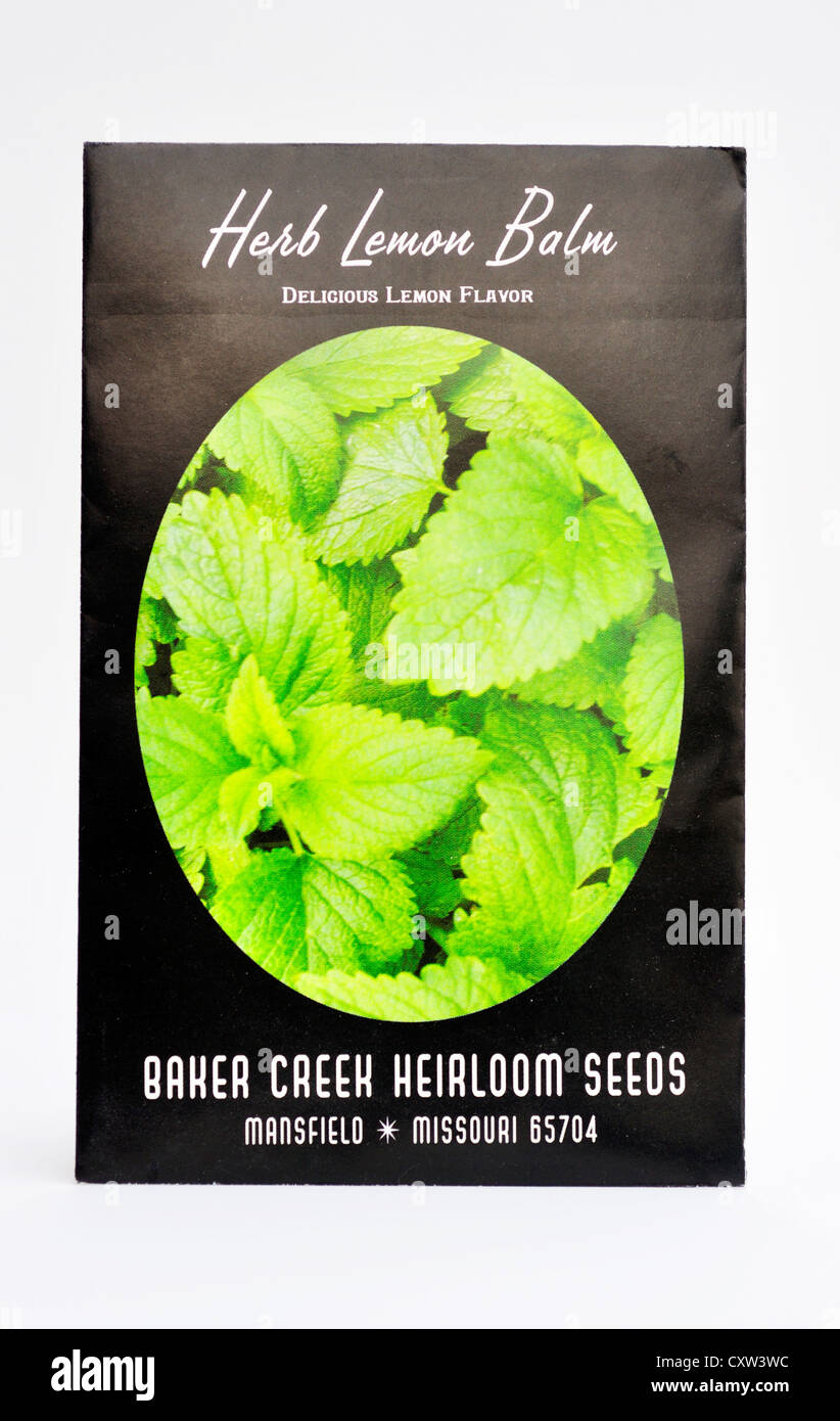 Seed packet - lemon balm Stock Photo - Alamy