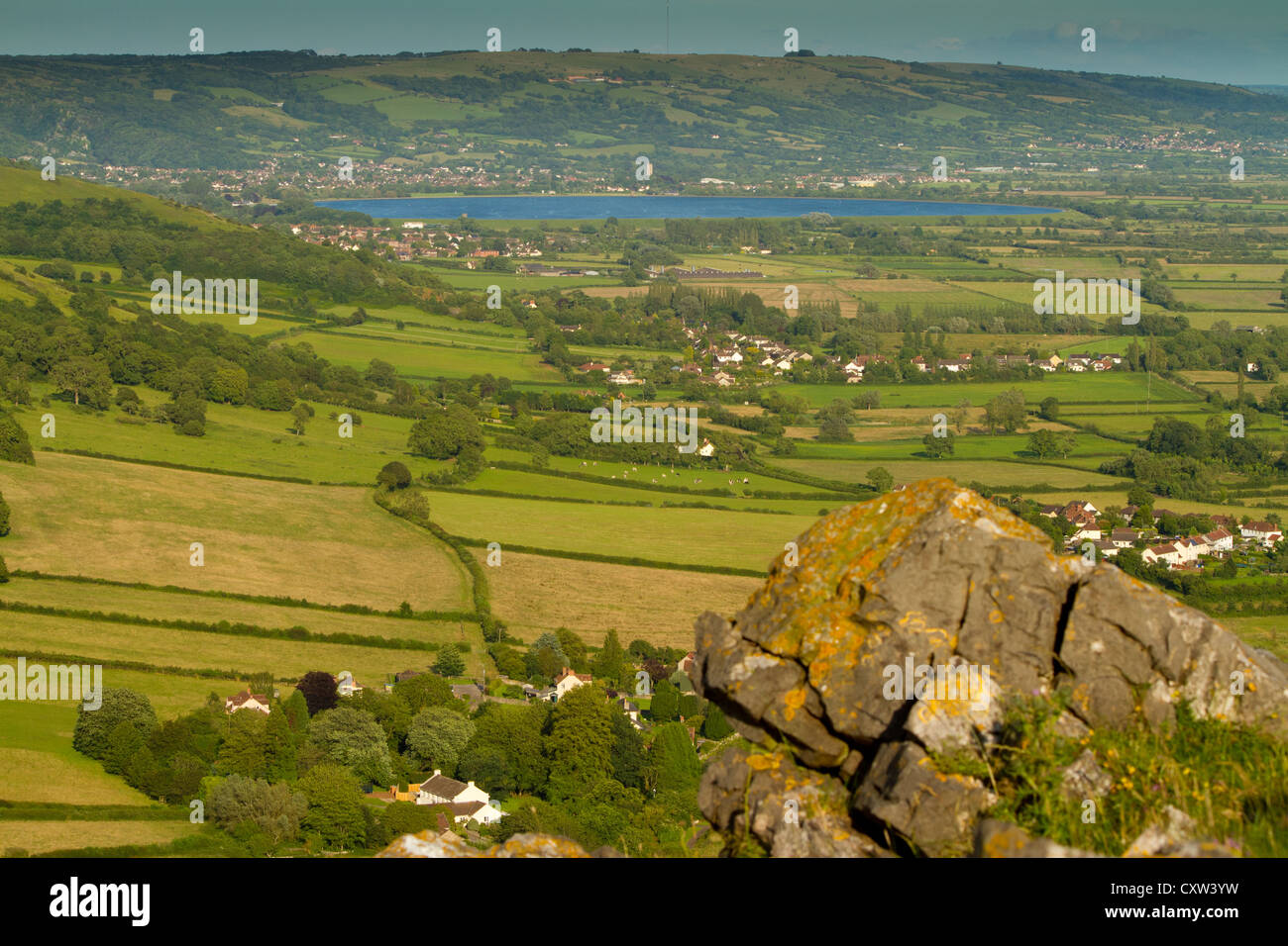 Cheddar Reservoir Somerset photographed from Crook path on the Wessex ...
