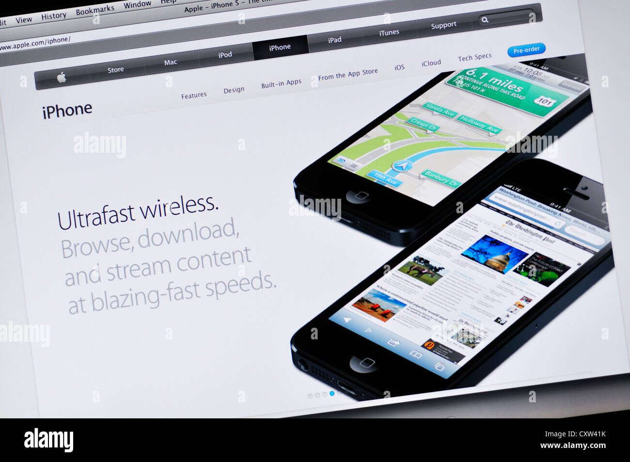 Apple Store website - iPhone 5 Stock Photo - Alamy