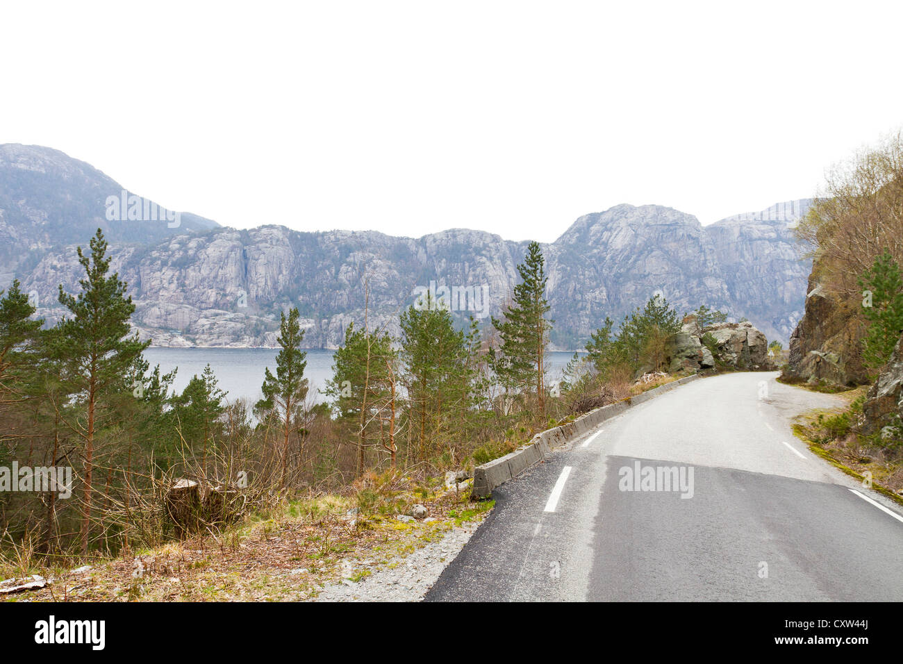 narrow road in rural landscape - norway Stock Photo - Alamy