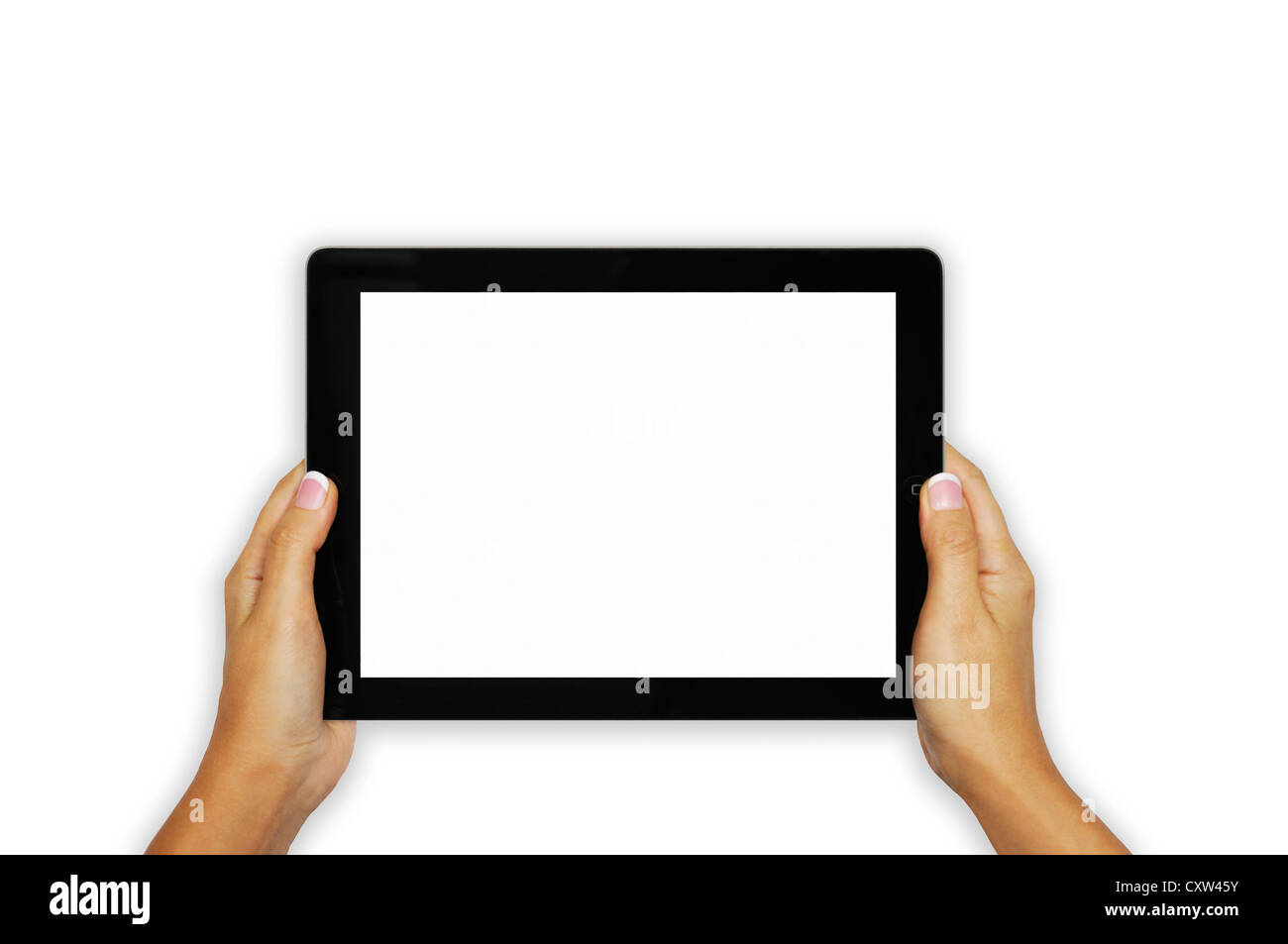 Taking photo with tablet - blank screen Stock Photo - Alamy