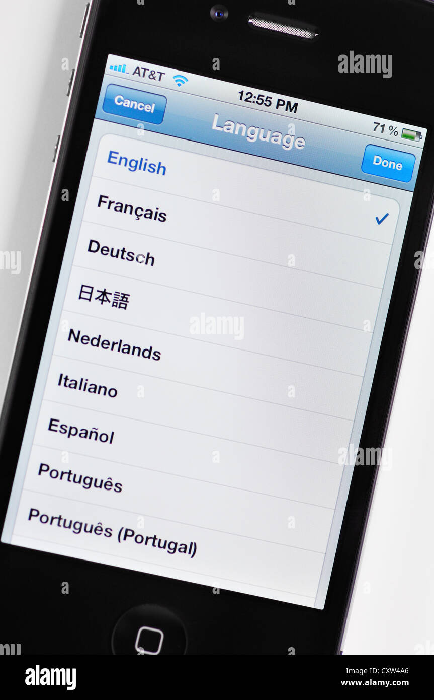 Language selection screen hi-res stock photography and images - Alamy