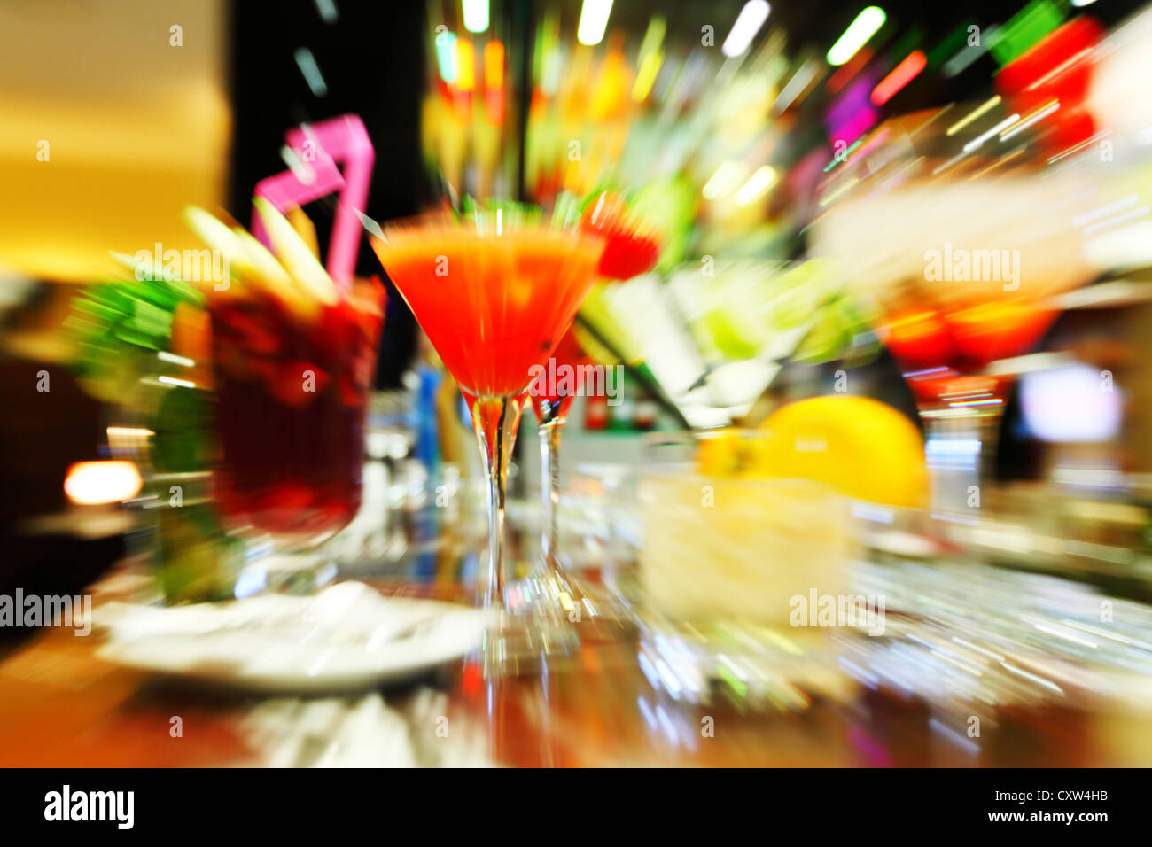 Colorful cocktails close up Stock Photo - Alamy