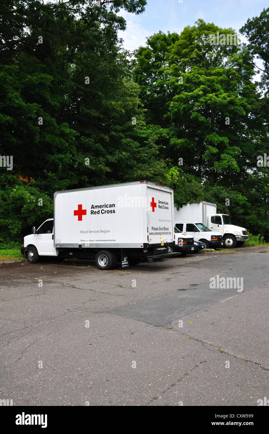 Red Cross vehicles, USA Stock Photo - Alamy
