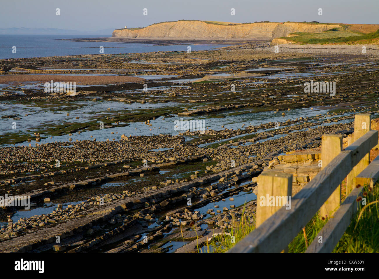 Kilve beach and coastline Somerset England. Kilve is popular for its ...