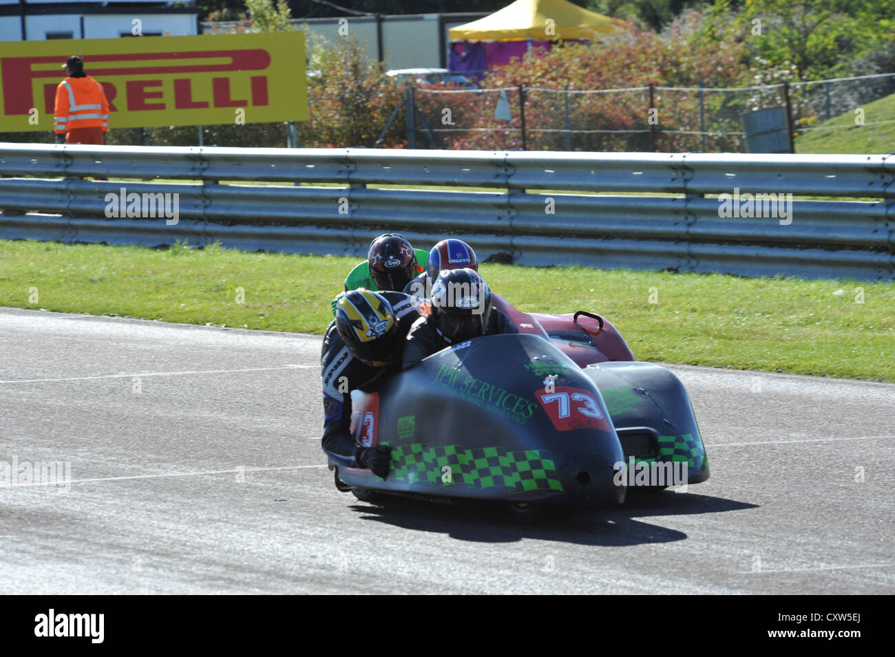 motorbike and sidecar bike race at thruxton Stock Photo - Alamy