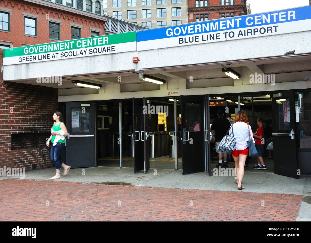 Subway entrance at Government Center, Boston, Massachusetts, USA Stock ...