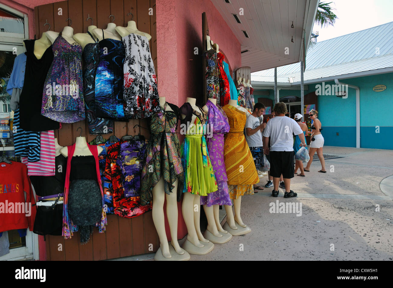 Shops in Straw Market, Freeport, Bahamas Stock Photo - Alamy