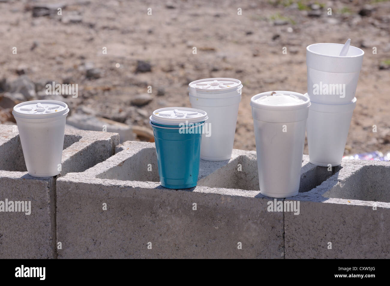 Garbage plastic cups Stock Photo - Alamy