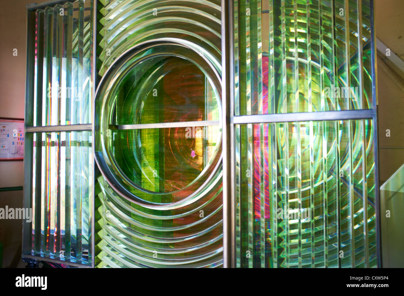 Sector light in the lens room The old lighthouse Dungeness Kent UK ...