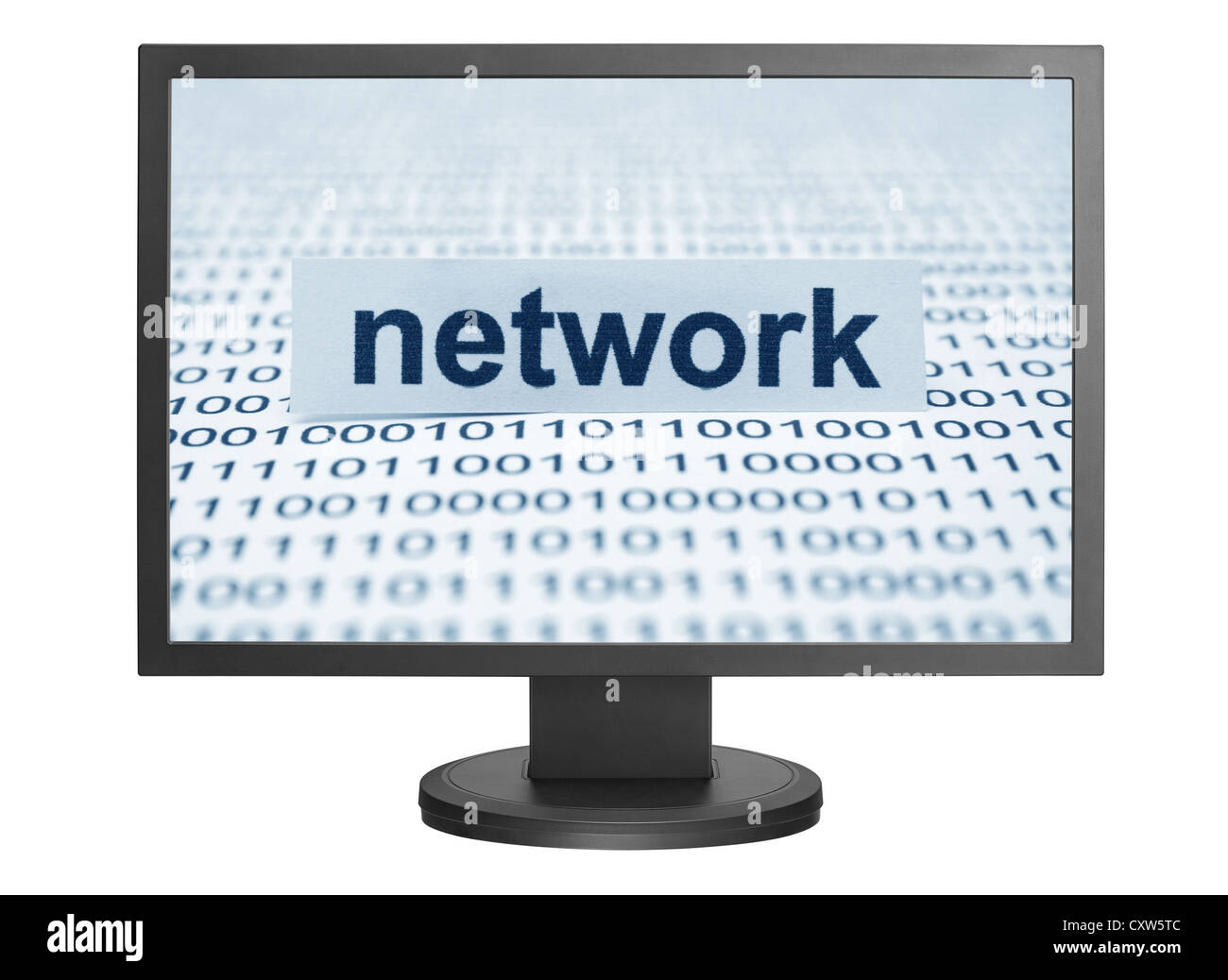 Network text on monitor Stock Photo - Alamy