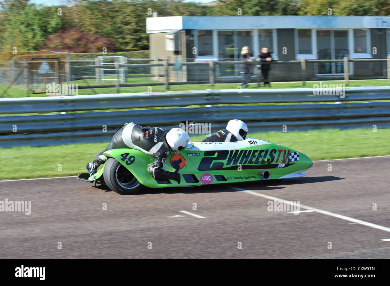 motorbike and sidecar bike race at thruxton Stock Photo - Alamy
