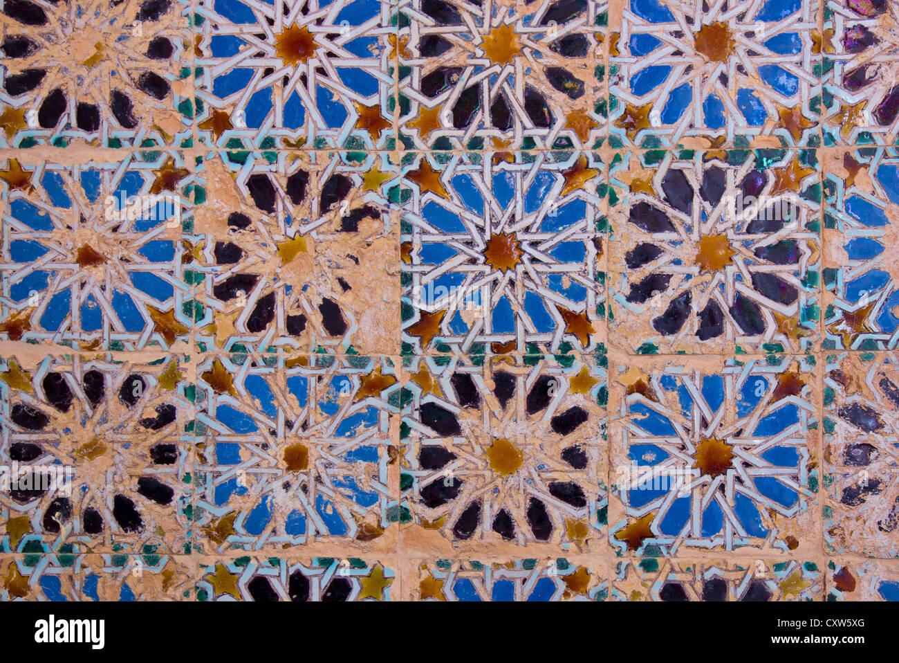 ancient mosaic pattern at the Cartuja monastery, Seville, Spain Stock ...