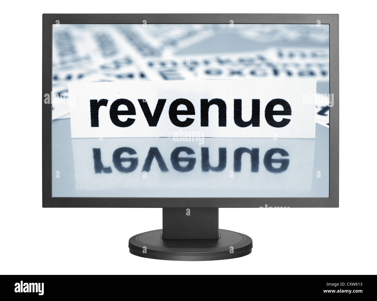 Revenue text on monitor Stock Photo - Alamy