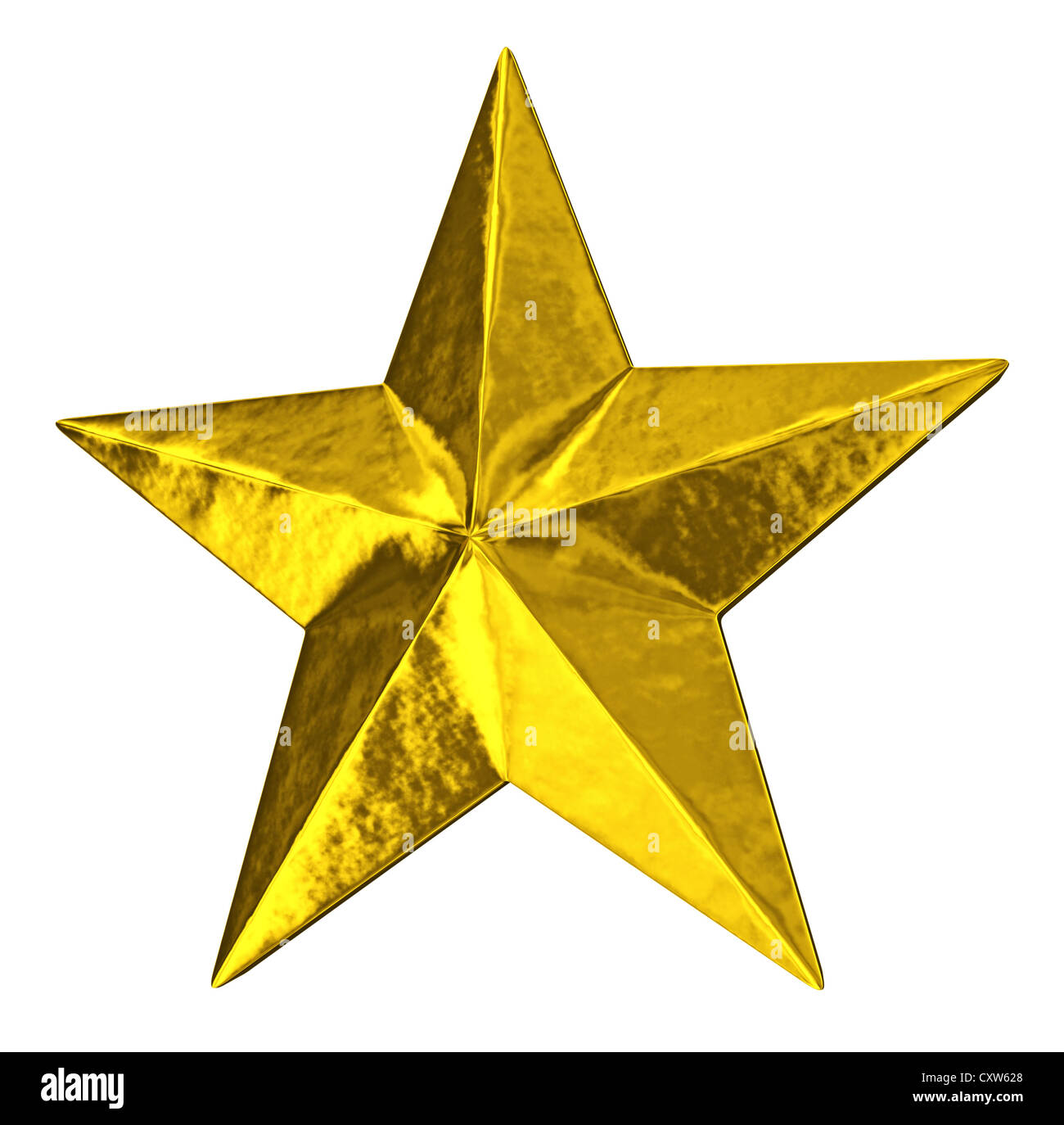 Golden star - isolated on white background Stock Photo - Alamy