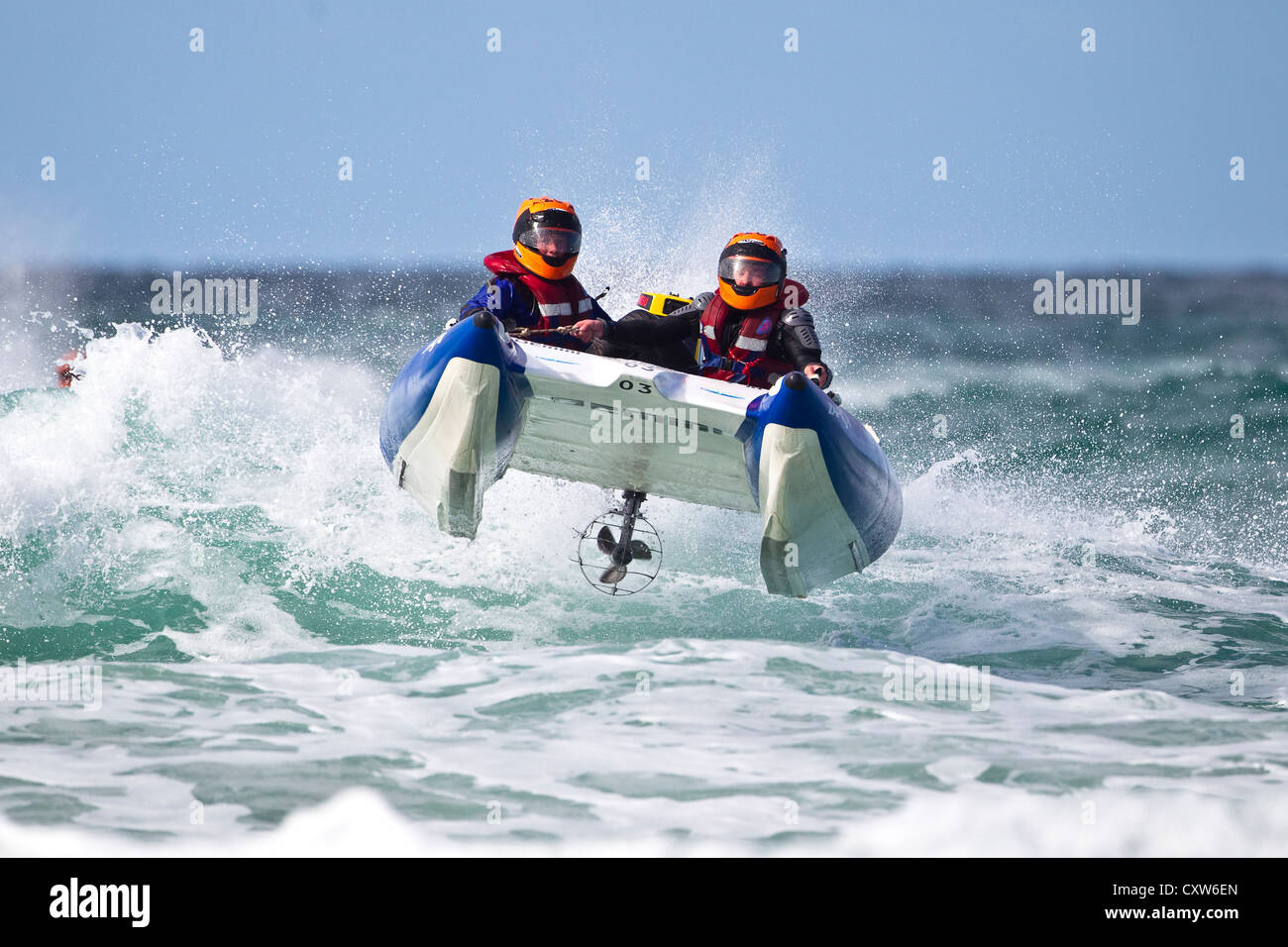 Zapcat Racing, Fistral Beach, Cornwall UK Stock Photo - Alamy