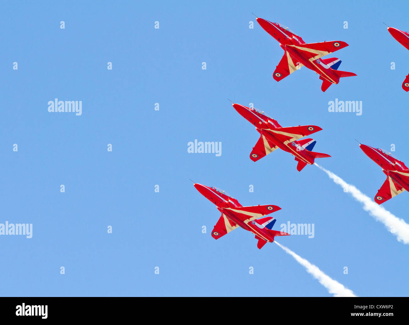 Red Arrows Display Team. WESTON-SUPER-MARE, SOMERSET-JULY 23RD 2012: At ...