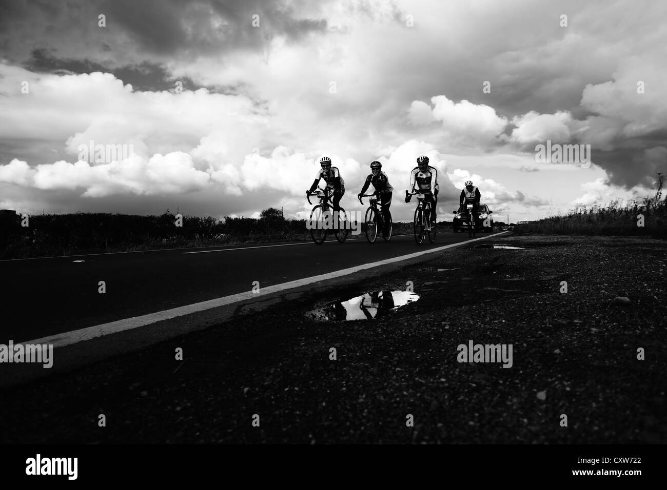 Cyclist competing in the 40 mile plus Lewis Barry Memorial race through ...