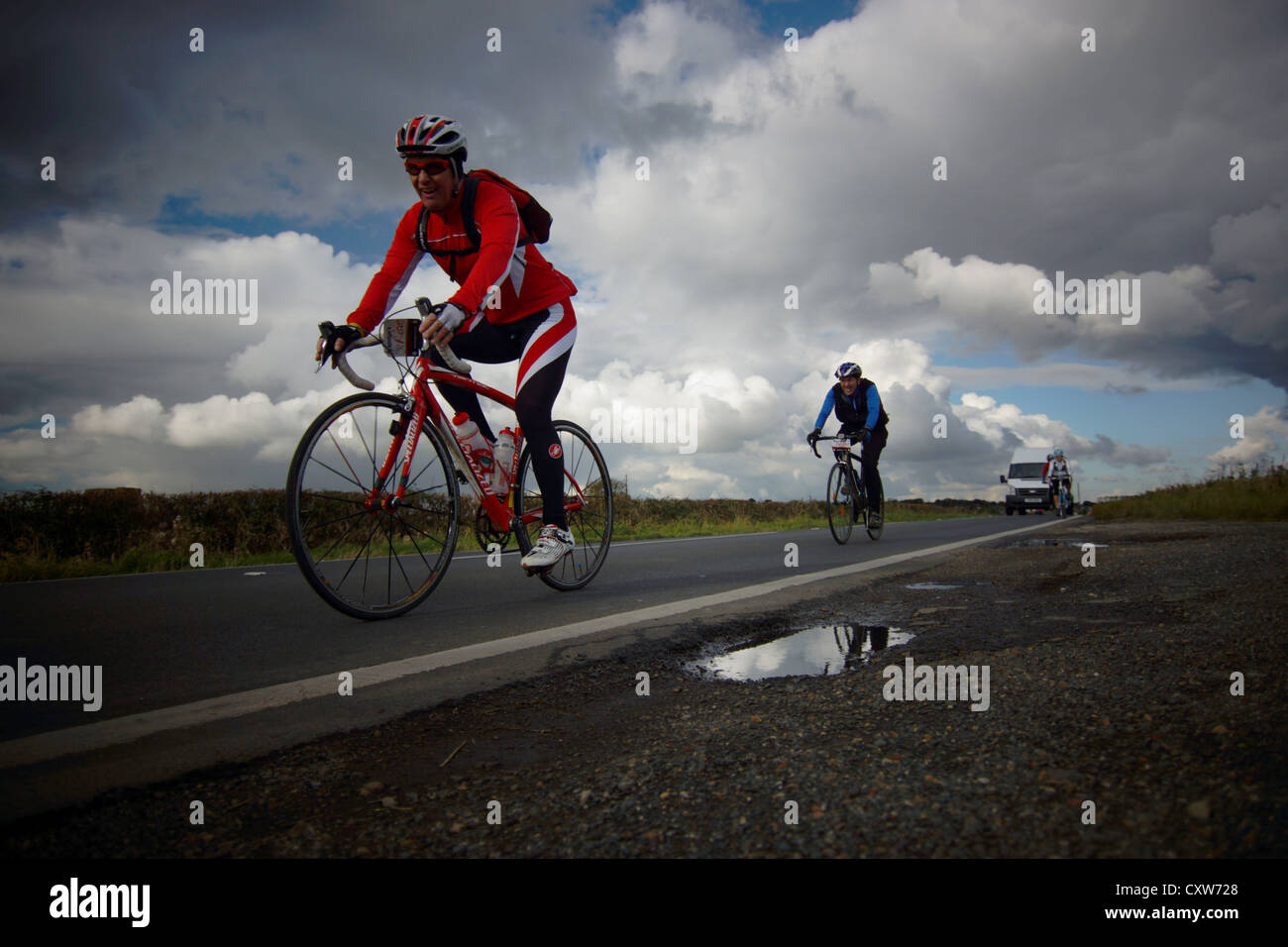 Cyclist competing in the 40 mile plus Lewis Barry Memorial race through ...