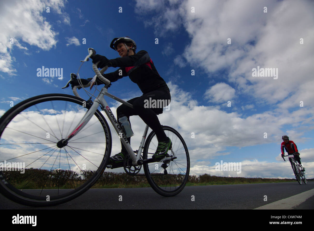 Cyclist competing in the 40 mile plus Lewis Barry Memorial race through ...