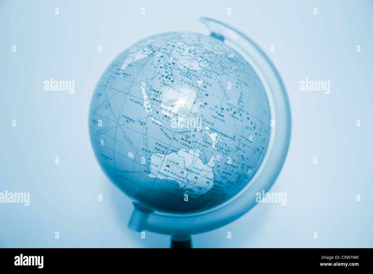 Globes of white background Stock Photo - Alamy