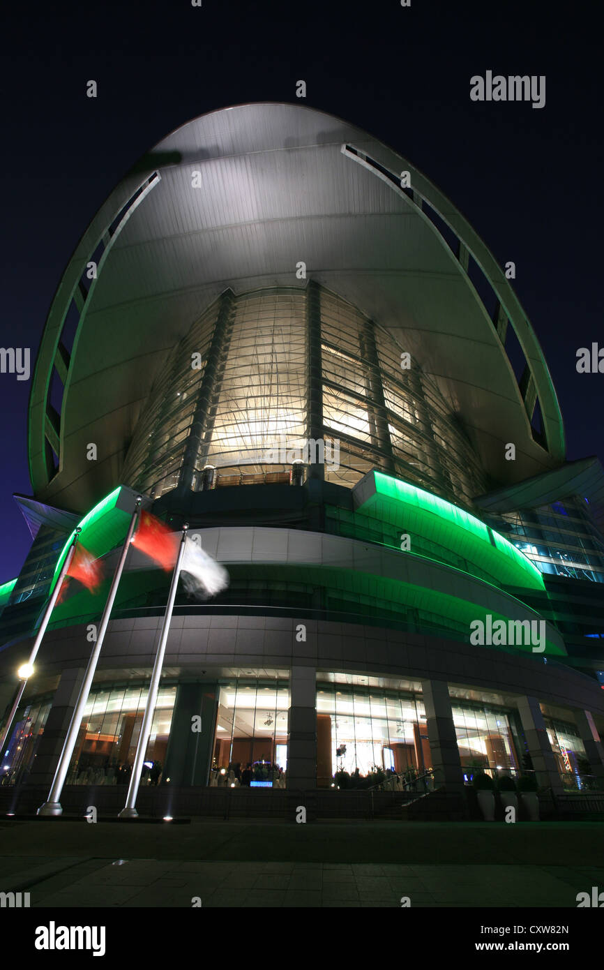 HongKong Convention and Exhibition Centre in night Stock Photo - Alamy