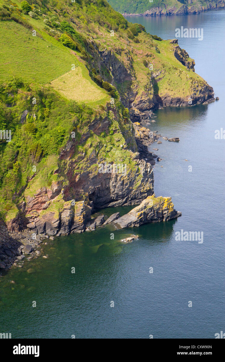 Valley of Rocks near Lynton in Devon. A popular tourist destination it ...