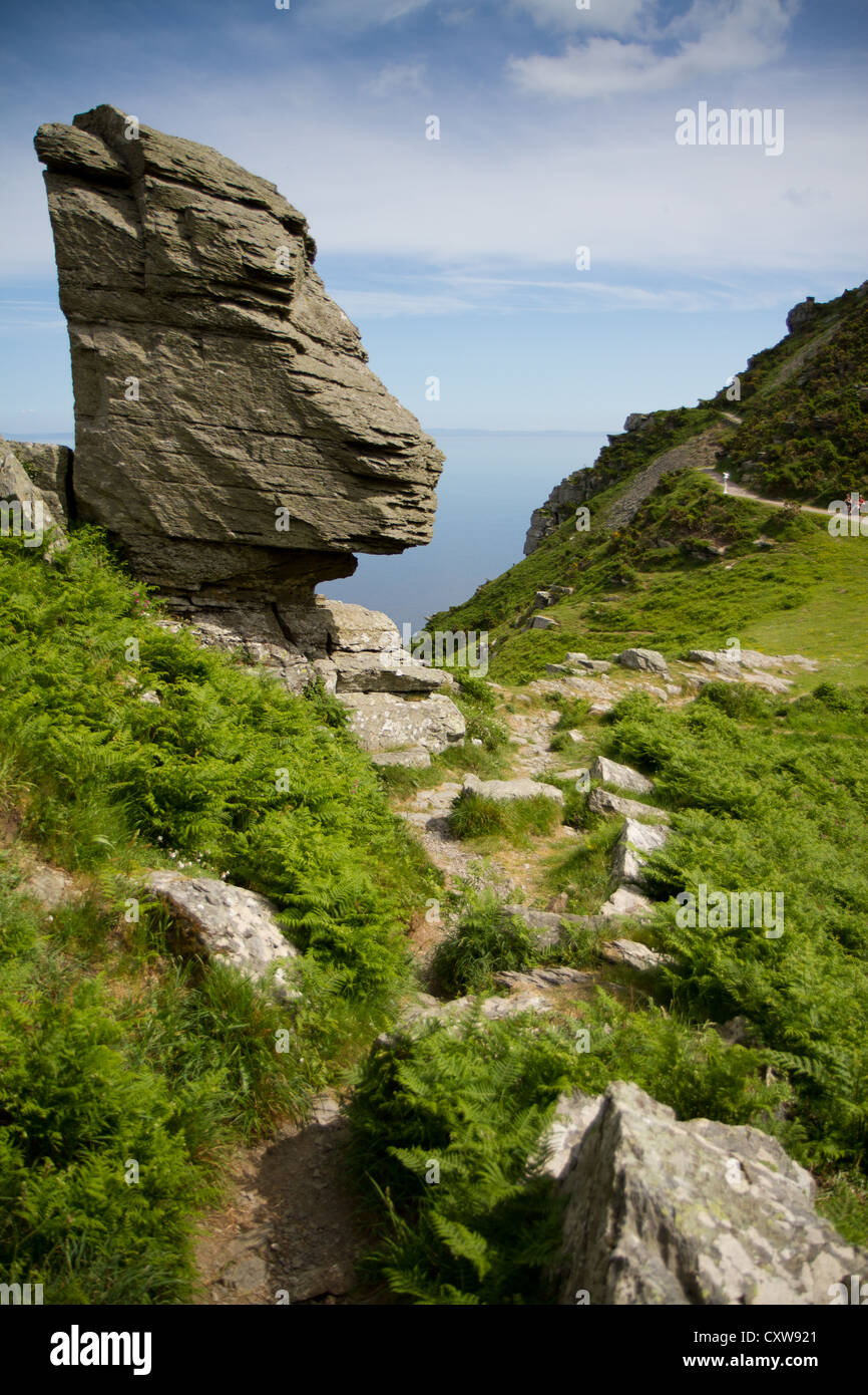 Valley of Rocks near Lynton in Devon. A popular tourist destination it ...
