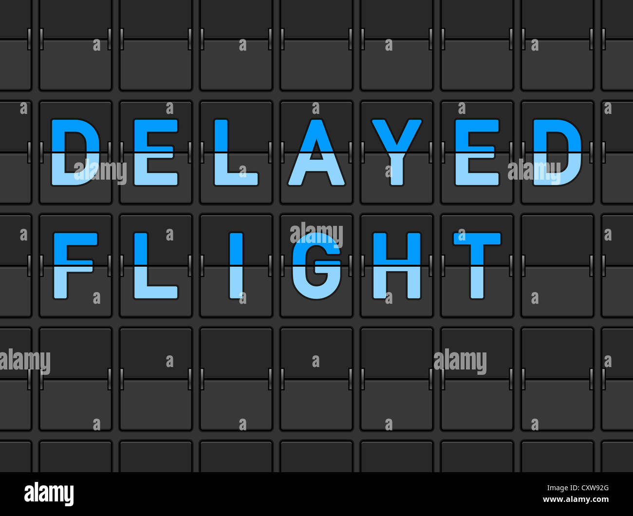 Delayed Flight Flip Board Stock Photo - Alamy