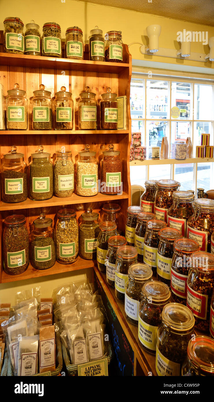 Specialist tea and coffee shop interior in Norwich Stock Photo - Alamy