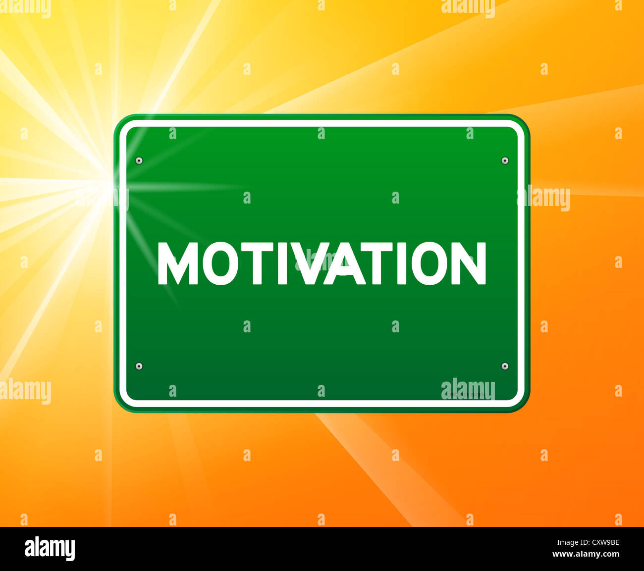 Motivation Green Sign Stock Photo - Alamy