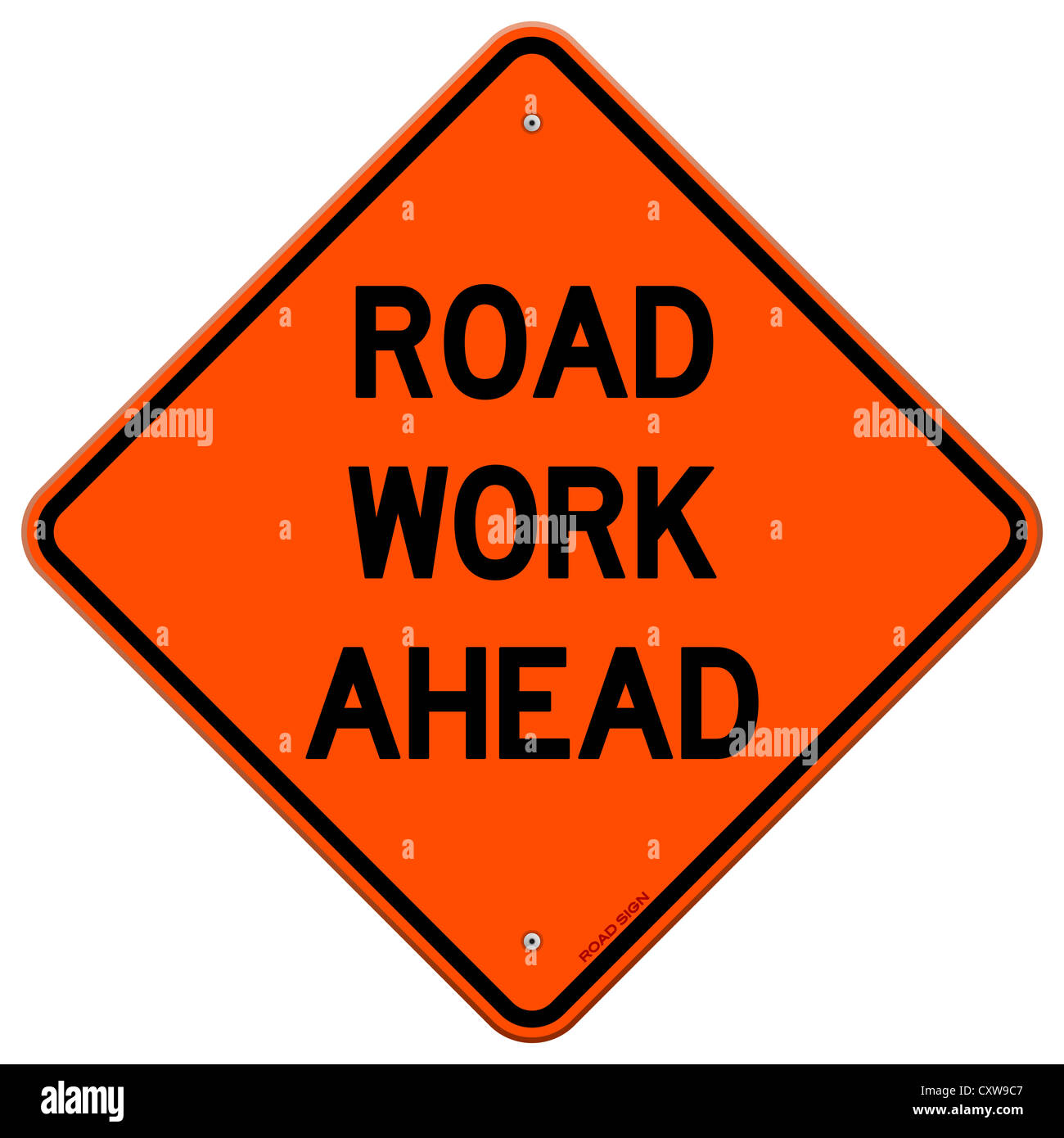Road Work Ahead Sign Stock Photo - Alamy