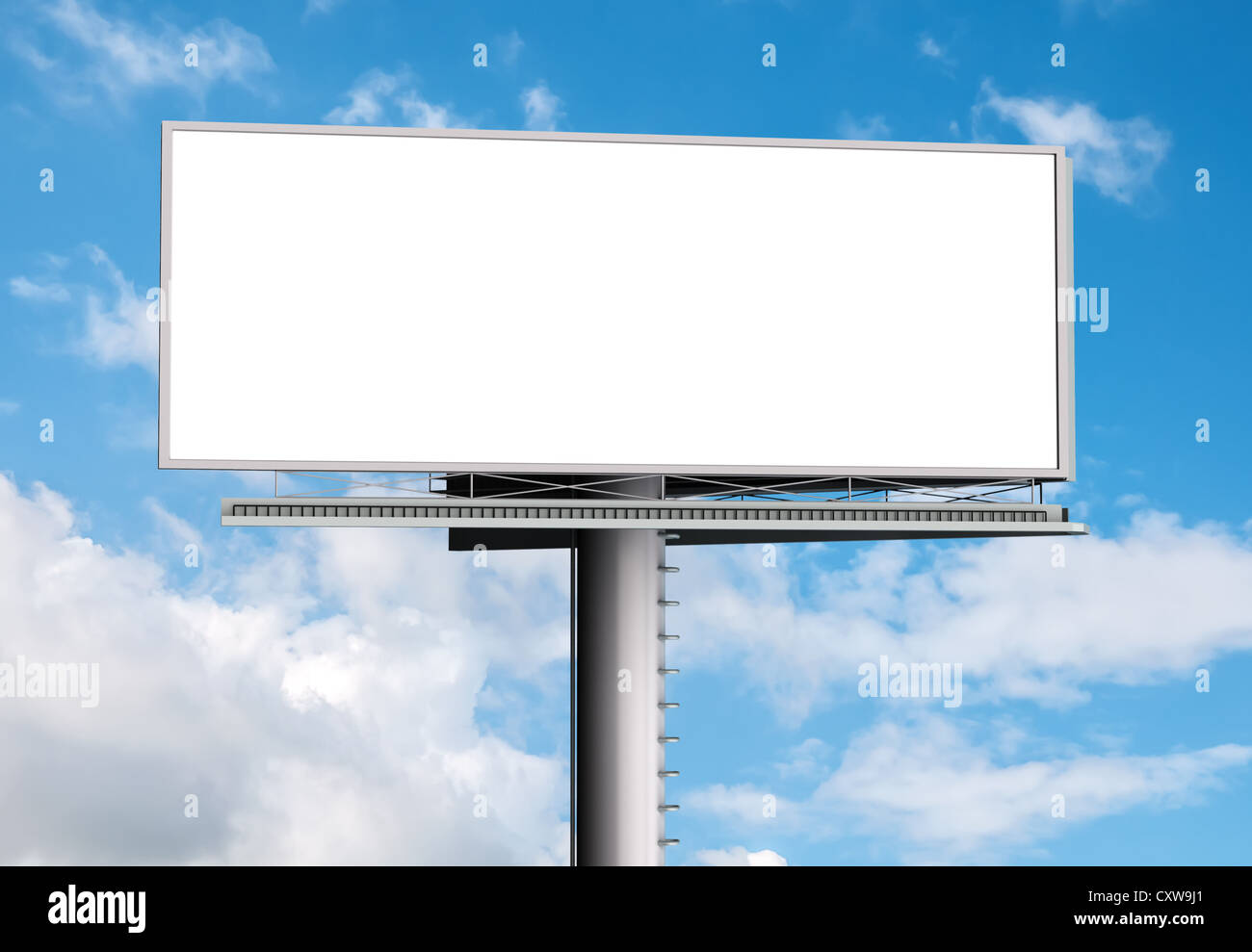 Billboard with empty screen, against blue cloudy sky Stock Photo - Alamy