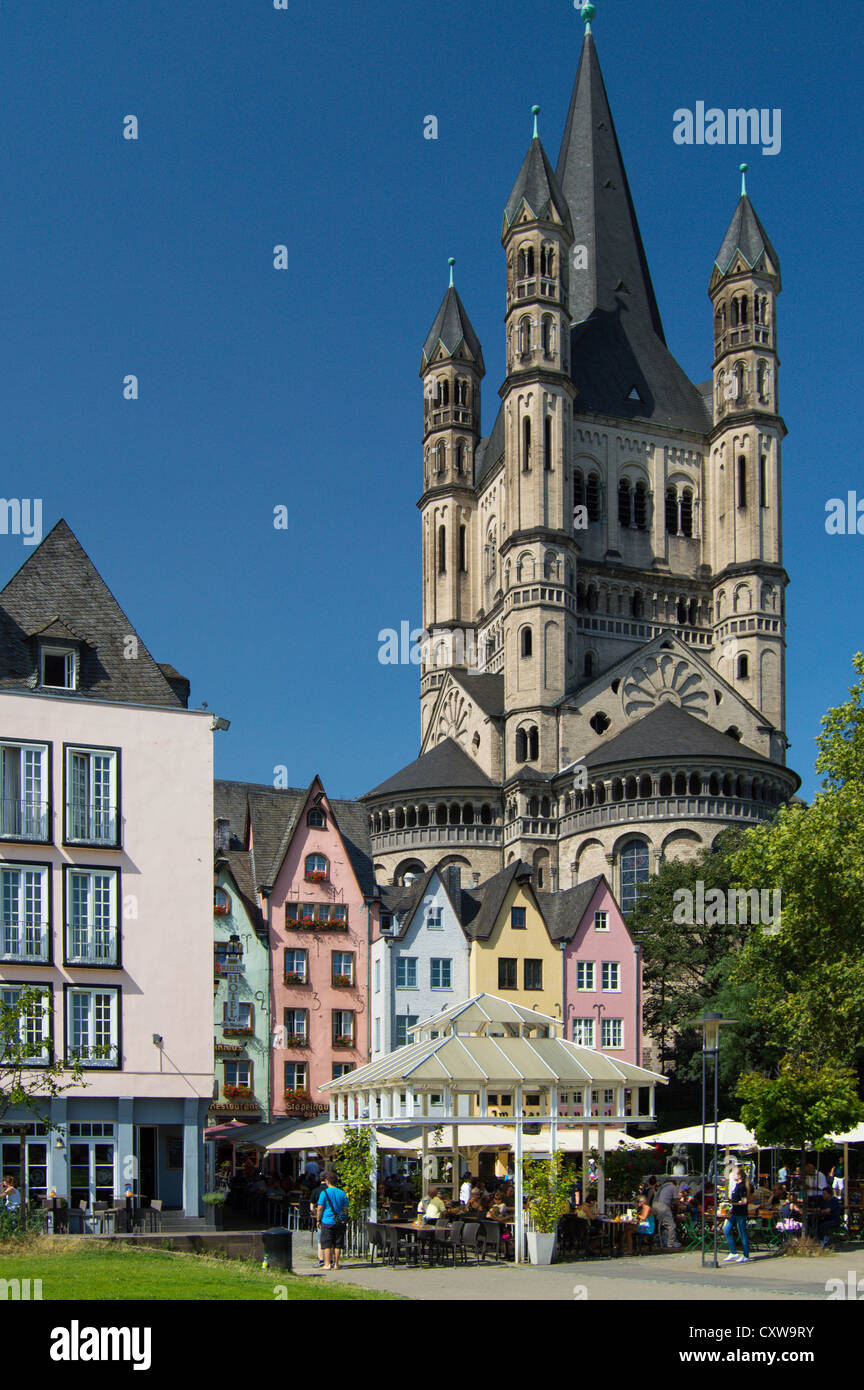 Gross Sankt Martin, Saint Martin, Fischmarkt, Köln, Germany Stock Photo ...