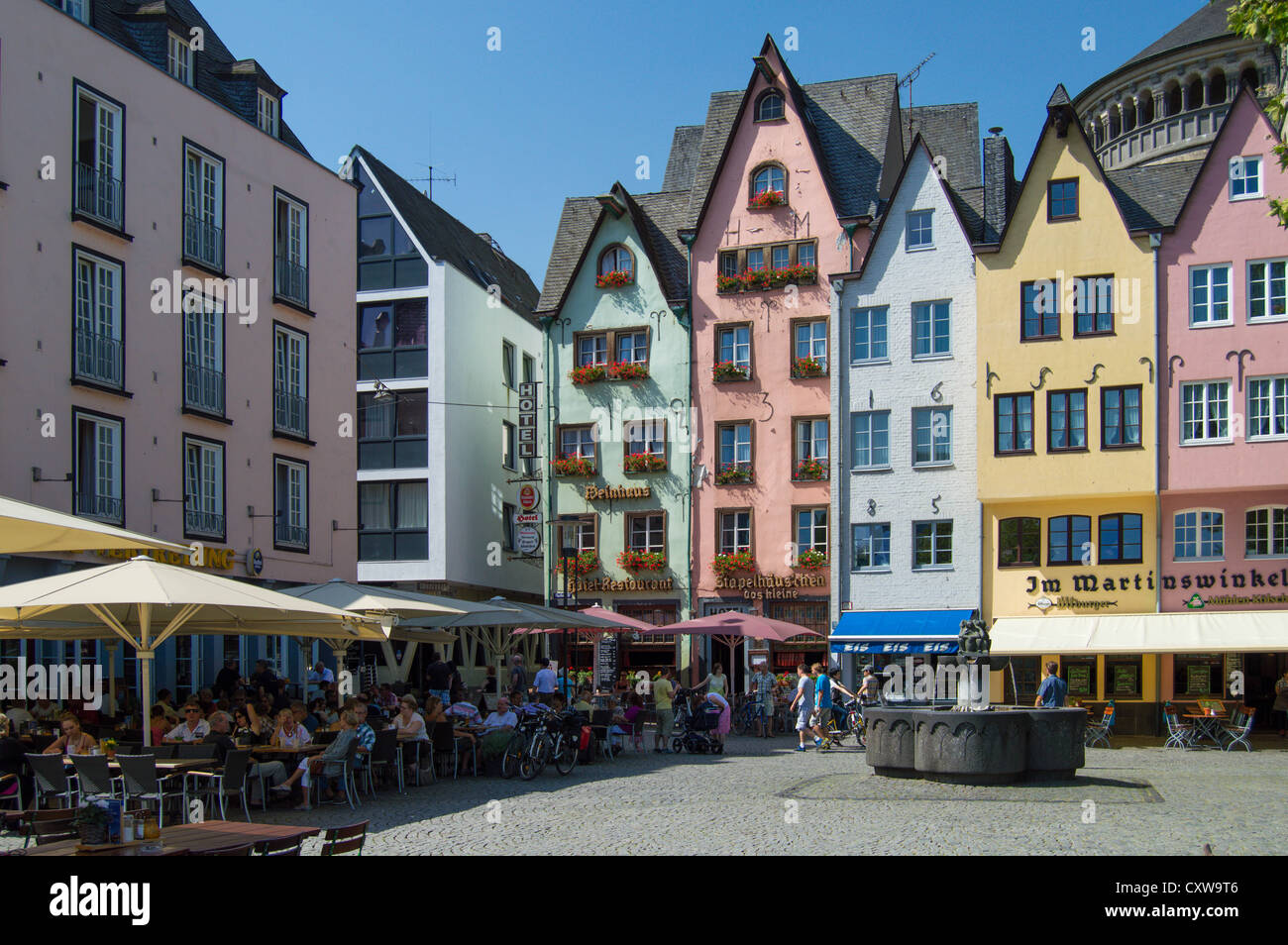Gross Sankt Martin, Saint Martin, Fischmarkt, Köln, Germany Stock Photo ...