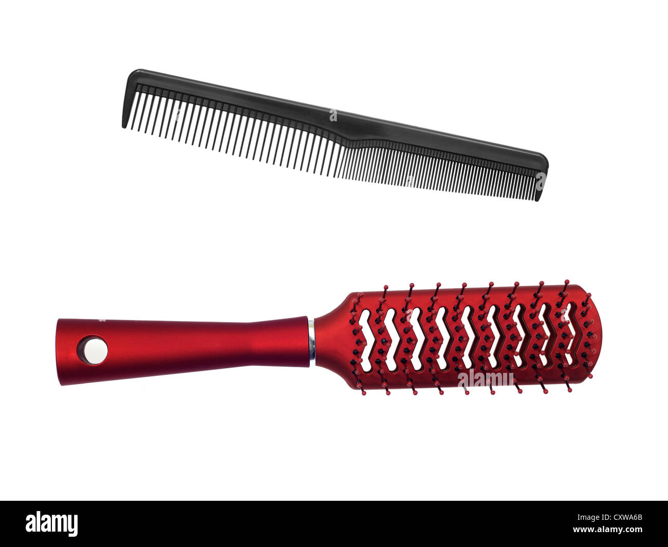 Hair brushes isolated against a white background Stock Photo - Alamy