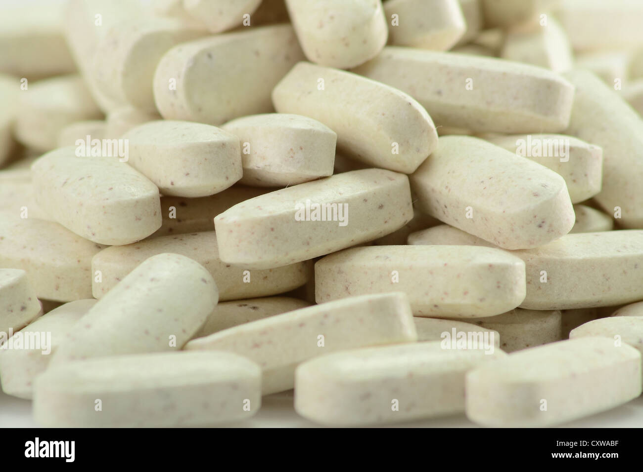 Composition with dietary supplement tablets Stock Photo - Alamy