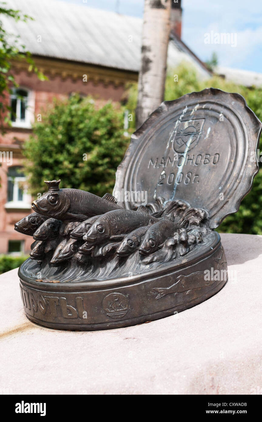 Monument to sprats in Mamonovo. Kaliningrad region. Russia Stock Photo ...
