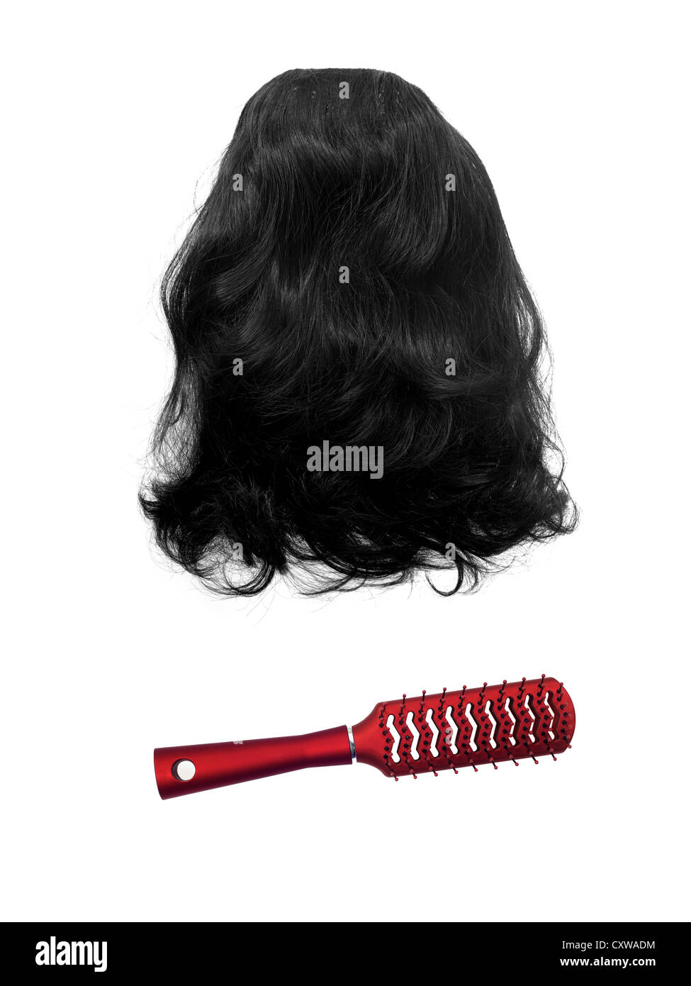 A female hair wig isolated against a white background Stock Photo - Alamy