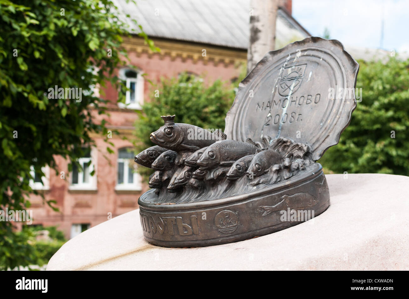 Monument to sprats in Mamonovo. Kaliningrad region. Russia Stock Photo ...